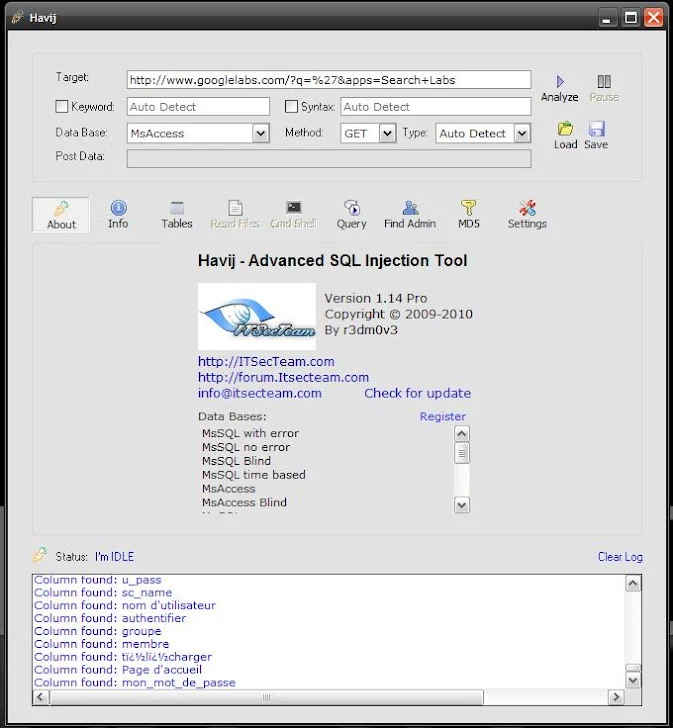 SQL Injection Vulnerability in Google Lab Database System