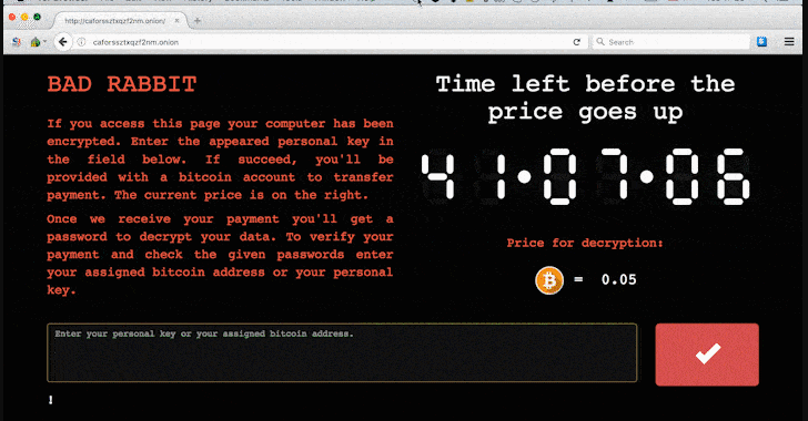 Bad Rabbit: New Ransomware Attack Rapidly Spreading Across Europe Bad Rabbit: New Ransomware Attack Rapidly Spreading Across Europe