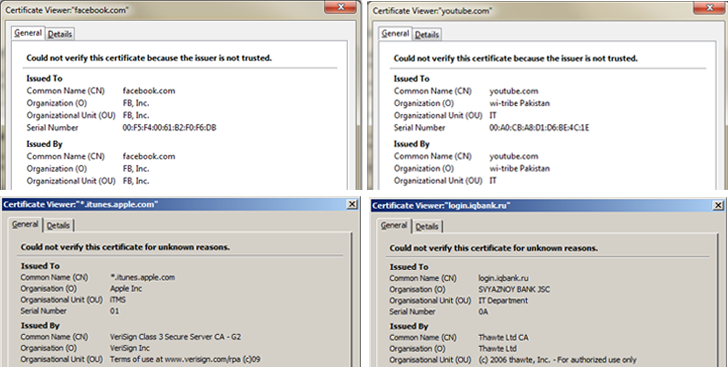 Hackers targeting non-browser applications with Fake SSL Certificates