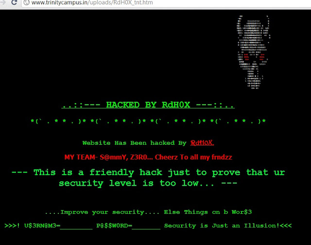 Trinity Campus college's website hacked by RdH0X
