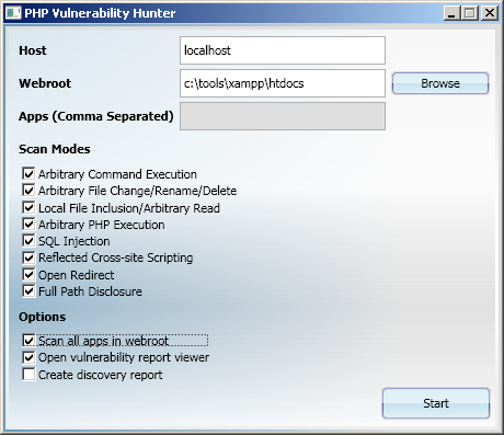 PHP Vulnerability Hunter v.1.1.4.6 - Automated fuzz testing tool
