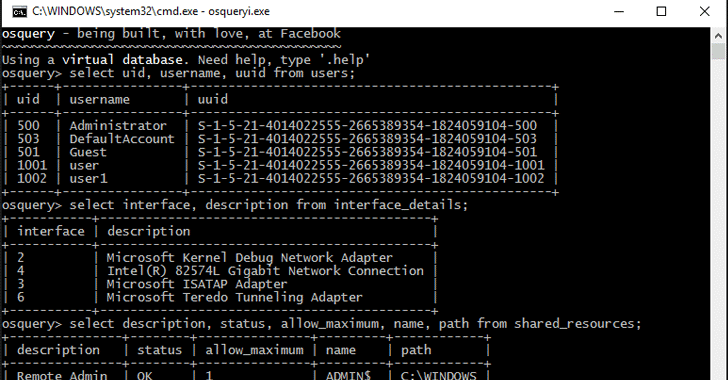 Facebook releases Osquery Security Tool for Windows