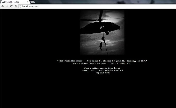 Popular Hackforums Website Defaced by Egyptian Hacker