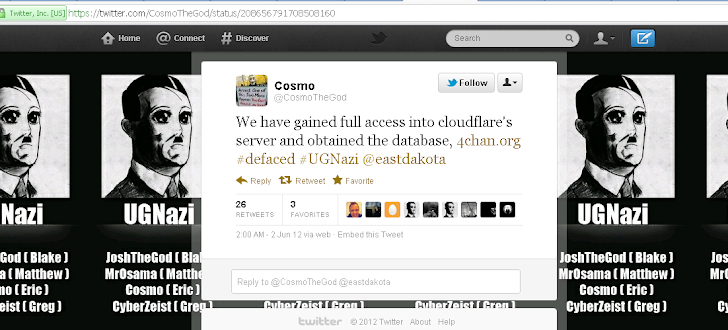 UGNazi hackers attack on CloudFlare via a flaw in Google