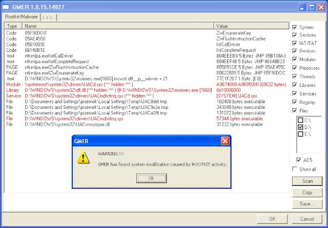 GMER - Automating Rootkit Analyzer Released
