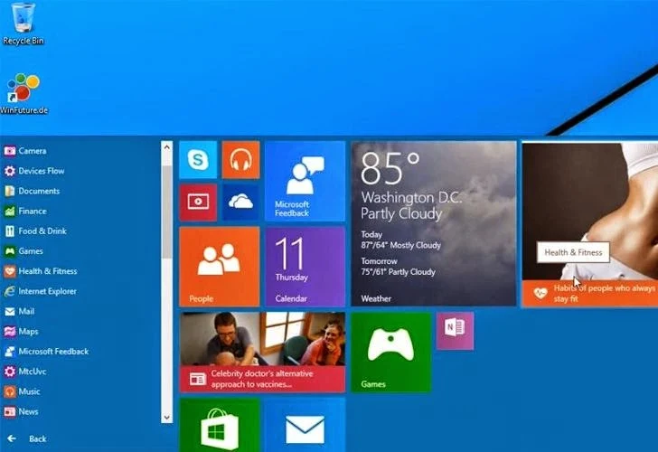 Windows 9 Start Menu Demo Video Leaked Online