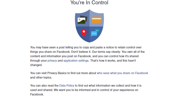 STOP Sharing that Facebook Privacy and Permission Notice, It's a HOAX