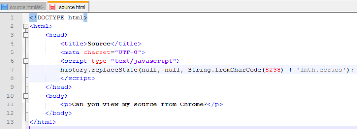 Exclusive - Source Code Spoofing with HTML5 and the LRO Character