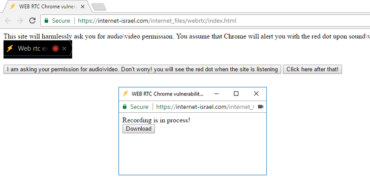 Chrome Flaw Allows Sites to Secretly Record Audio/Video Without Indication