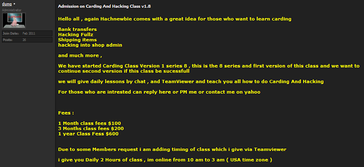 Role of Hacking in Stealing and Selling Credit Cards