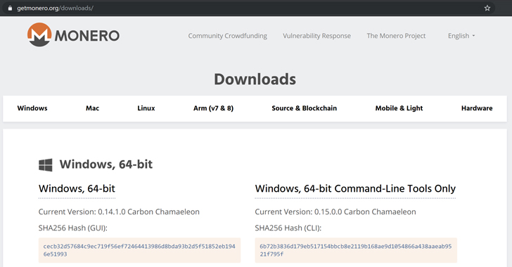 Official Monero Site Hacked to Distribute Cryptocurrency Stealing Malware