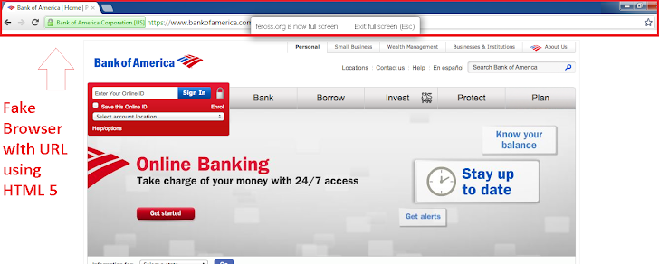 Advance Phishing Attacks using HTML5 Fullscreen API