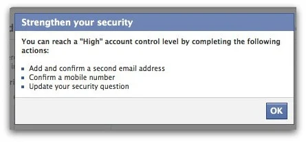 Account protection status warning scares Facebook Users