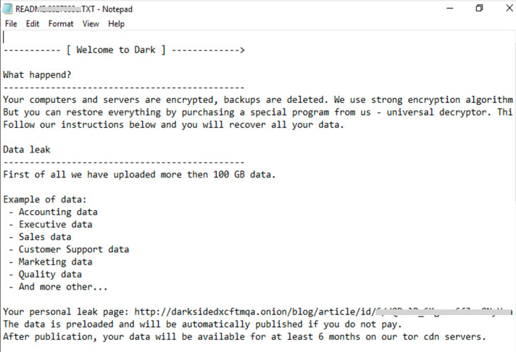 U.S. Offers $10 Million Reward for Information on DarkSide Ransomware ...